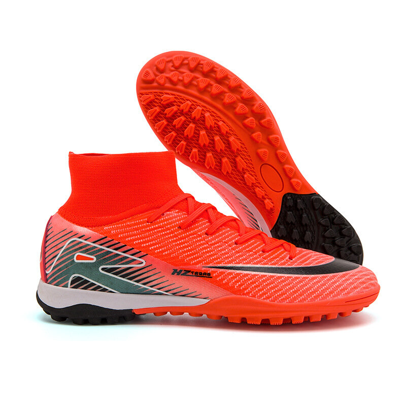 Новые высокие спортивные футбольные бутсы с длинными шипами, футбольные бутсы TF с защитой от сломанного ногтя, специальные тренировочные футбольные бутсы для мужчин