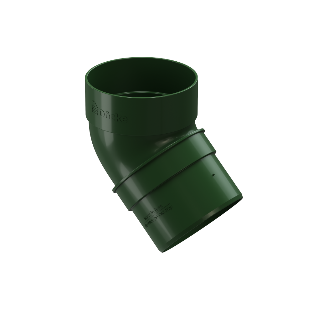 Docke STANDARD Колено 80 мм * 45° (Зеленый), диаметр трубы 80, толщина 1.65