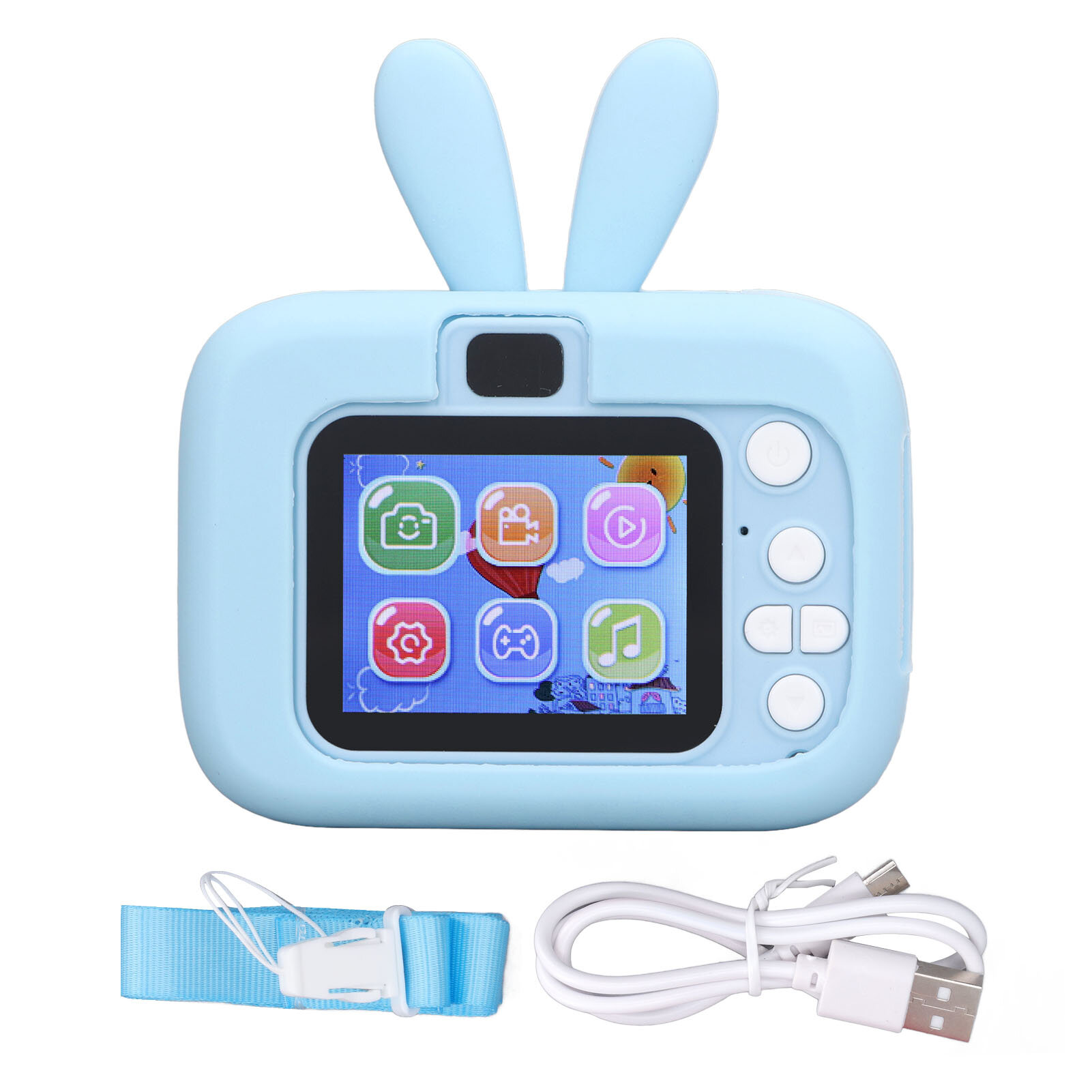 Детская камера цифровая 20 -мегапиксельная детский селфи -игрушка для малыша Рождественский день рождения подарок подарок кролик 2 дюймовый синий
