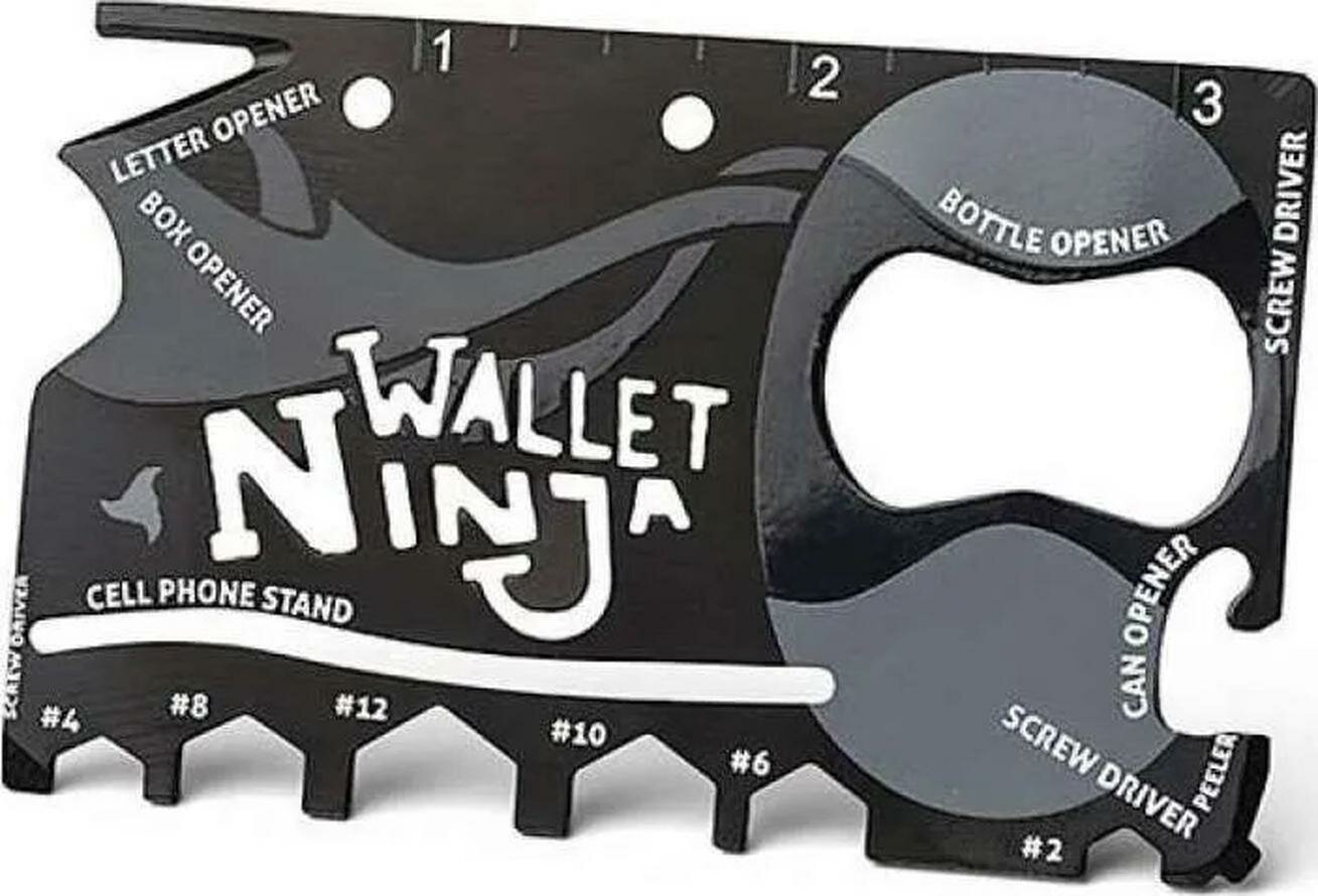 Мультитул "Карта выживания", универсальная, высокопрочная, чёрный, 31г