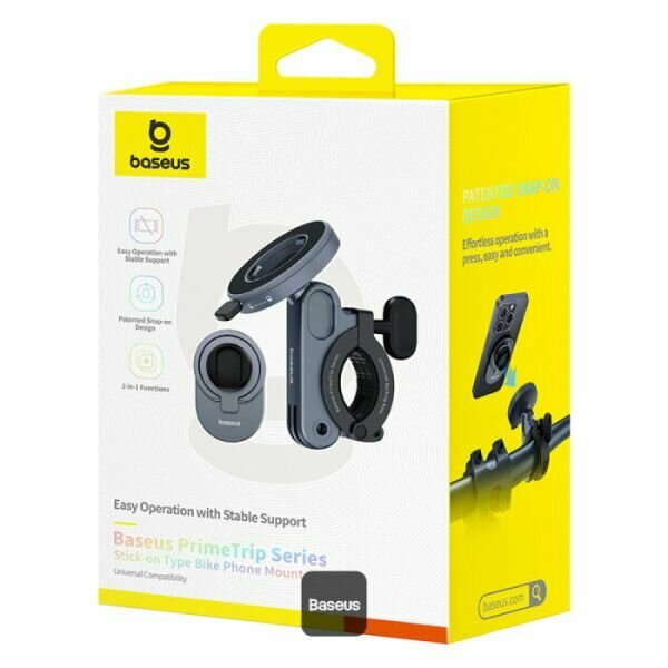 Держатель для телефона Baseus PrimeTrip, на руль велосипеда, самоката, мотоцикла, черный