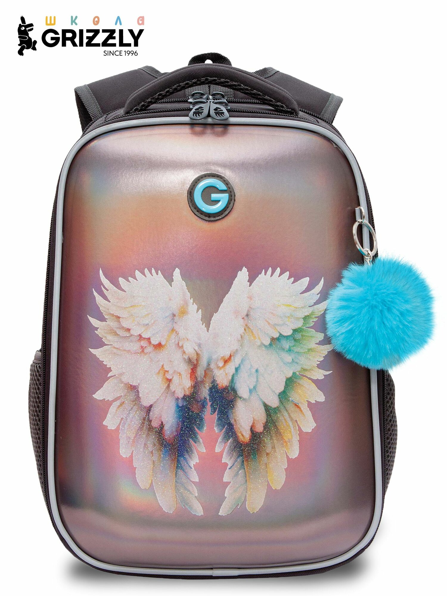 Новый ранец GRIZZLY с двумя отделениями, для девочек, RAw-594-11/2