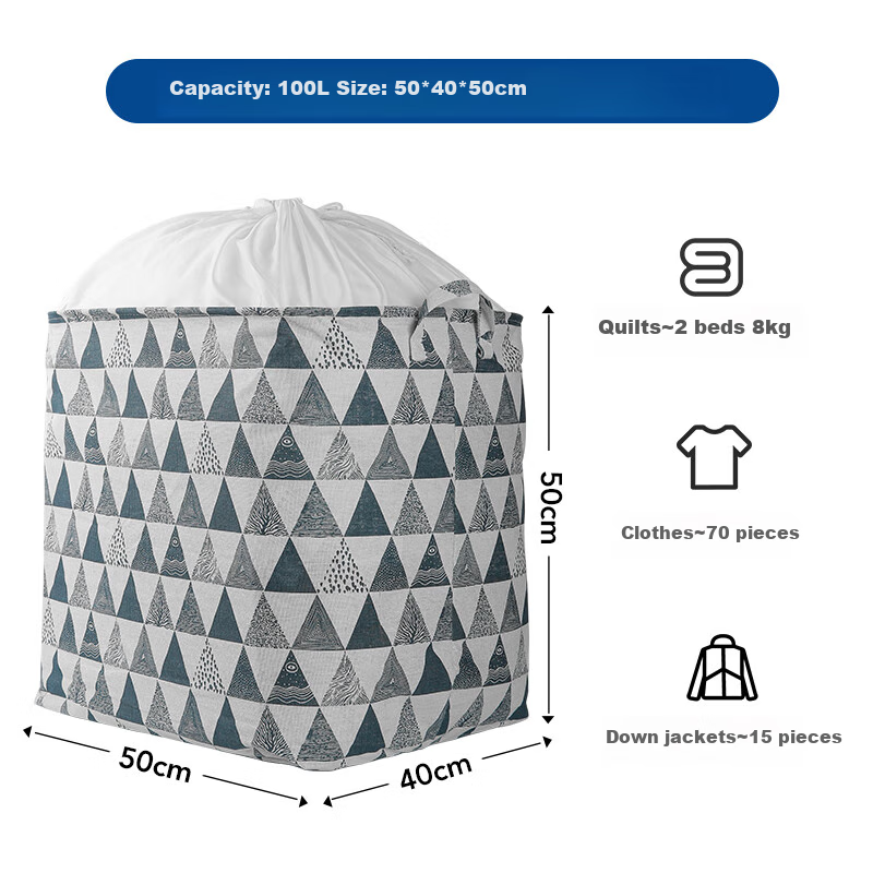 LYNN Clothing and Quilt Storage Bags for Moving and Packing, Cotton Padded Storage Bags for Organizing and Storing Cotton Filling, Dustproof and Moisture-proof, Extra Large Size, Pack of 2