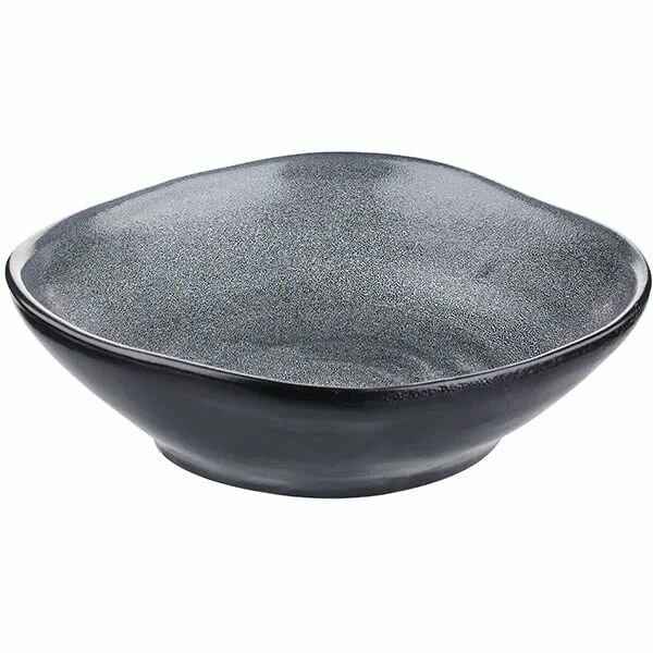 Тарелка фарфоровая "Млечный путь" 1200мл глубокая черная