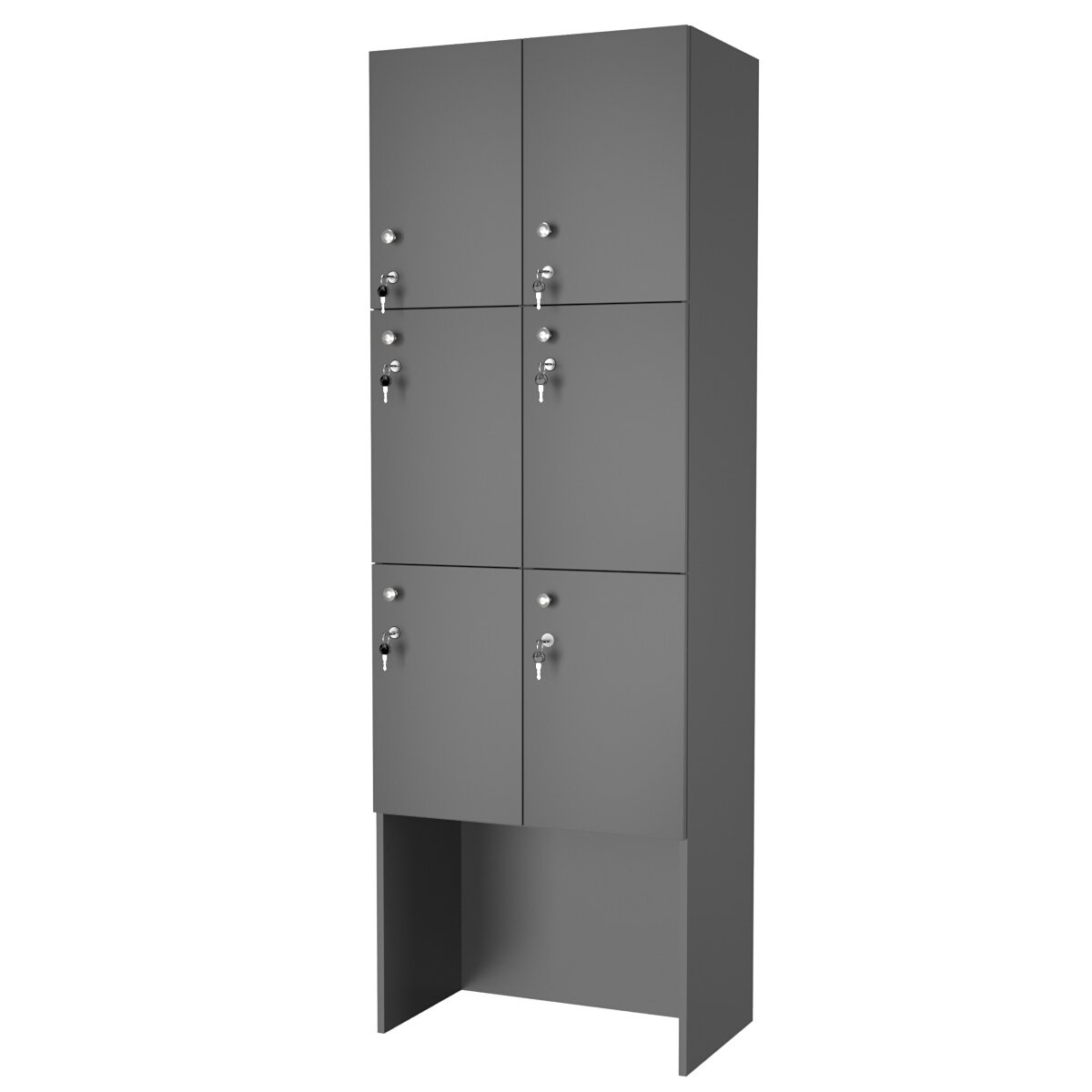 Шкаф для раздевалок стандарт-трио №3-2, Антрацит