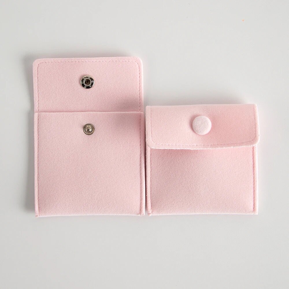 5 шт, бежевая бархатная сумка для украшений Розовый, Pink no logo, 12x12cm