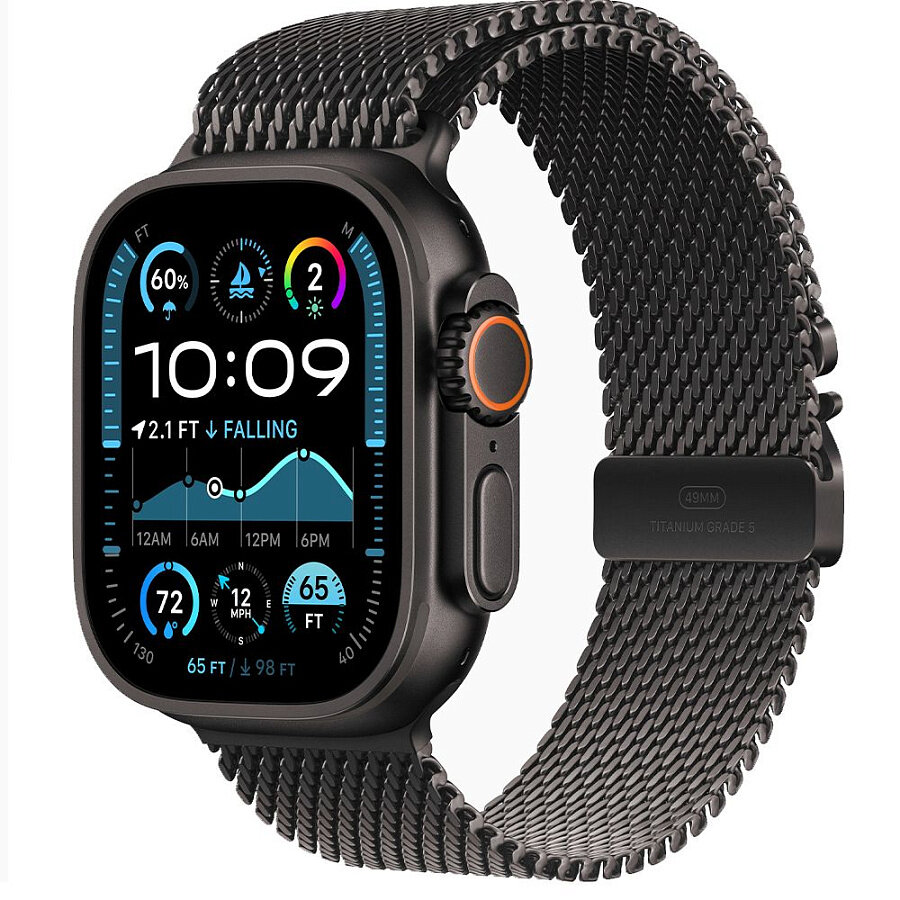 Смарт-часы Apple Watch Ultra 2 (2024) 49mm Black Titanium Case Titanium Milanese Loop Black Titanium, размер М