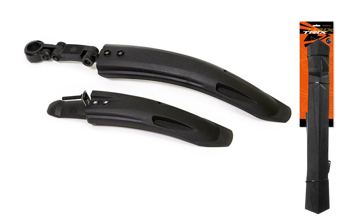 Велокрылья TRIX 16-20", комплект передний/задний ширина 55мм, пластик, черный