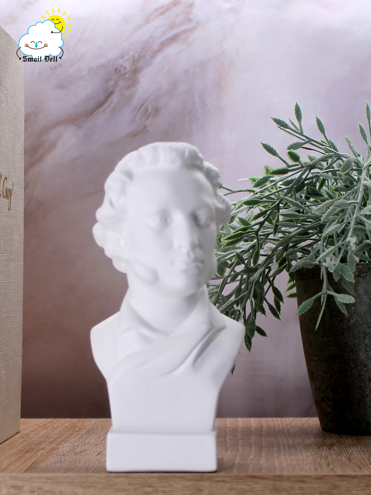 Статуэтка бюст А. С. Пушкин № 2 , 13.5 см , гипс , цвет белый матовый