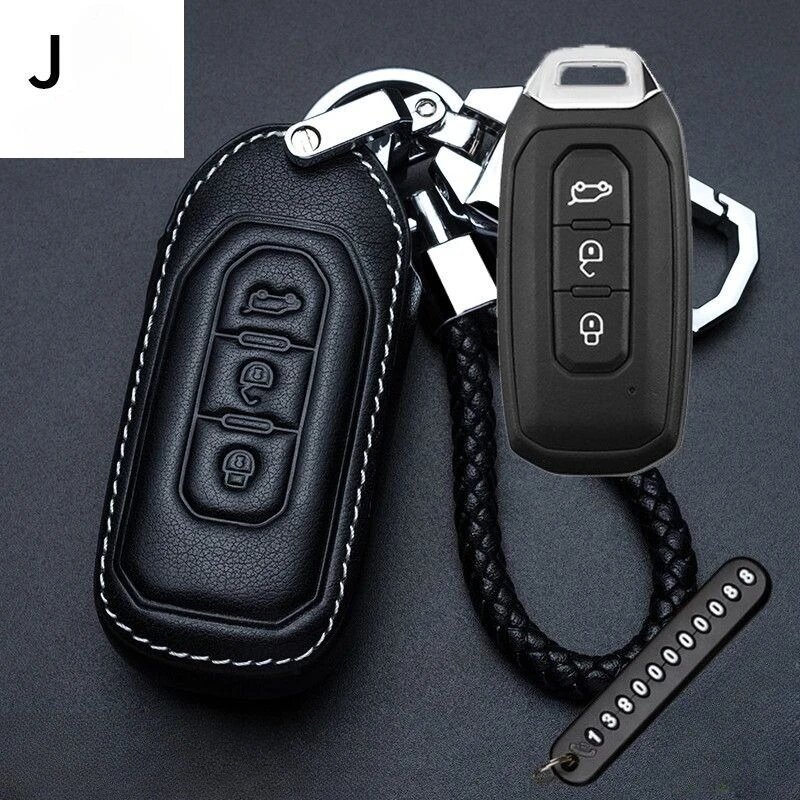 Кожаный чехол для автомобильного дистанционного ключа, чехол для Ford, чехол для автомобильного J