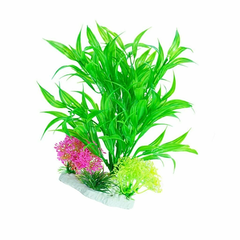 Аквариумные декорации, Аквариум для разведения рыб имитация водных растений-Зеленый бамбуковый лист B