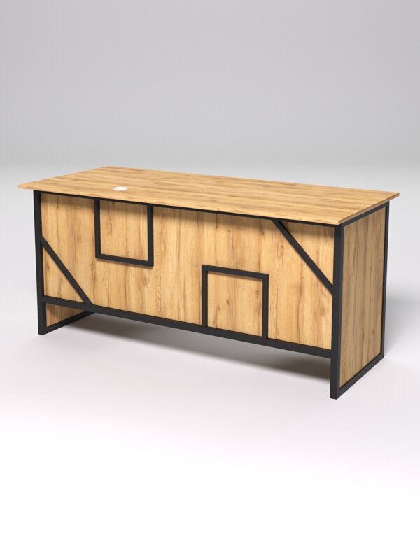 Стол двухтумбовый офисный С-07 "стронг" в стиле лофт декор №4, Дуб Золотистый