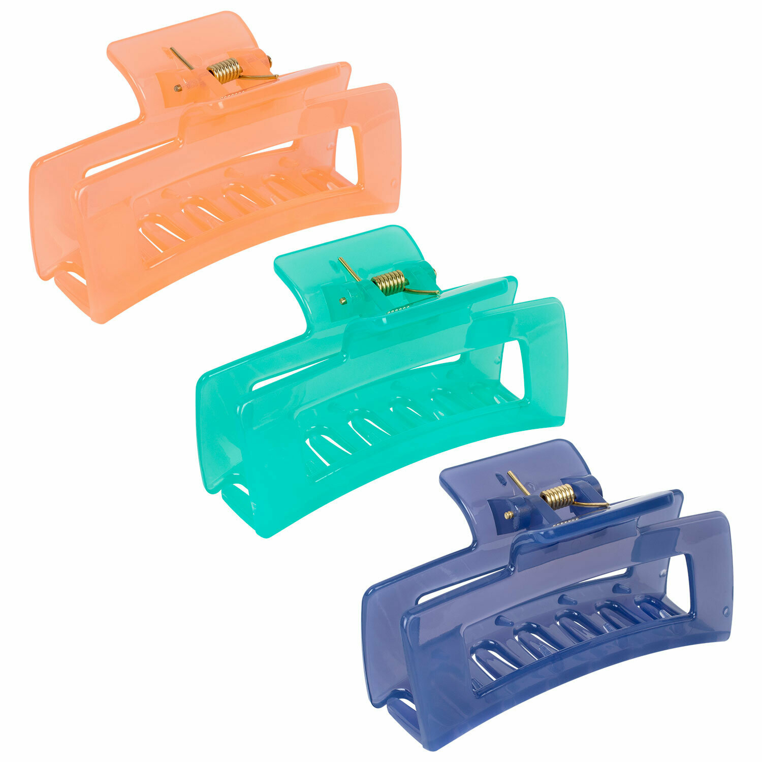 Упаковка 12 шт. Краб для волос 8,5 см, глянцевый, ассорти, MONTE VITA (монте вита), 457004