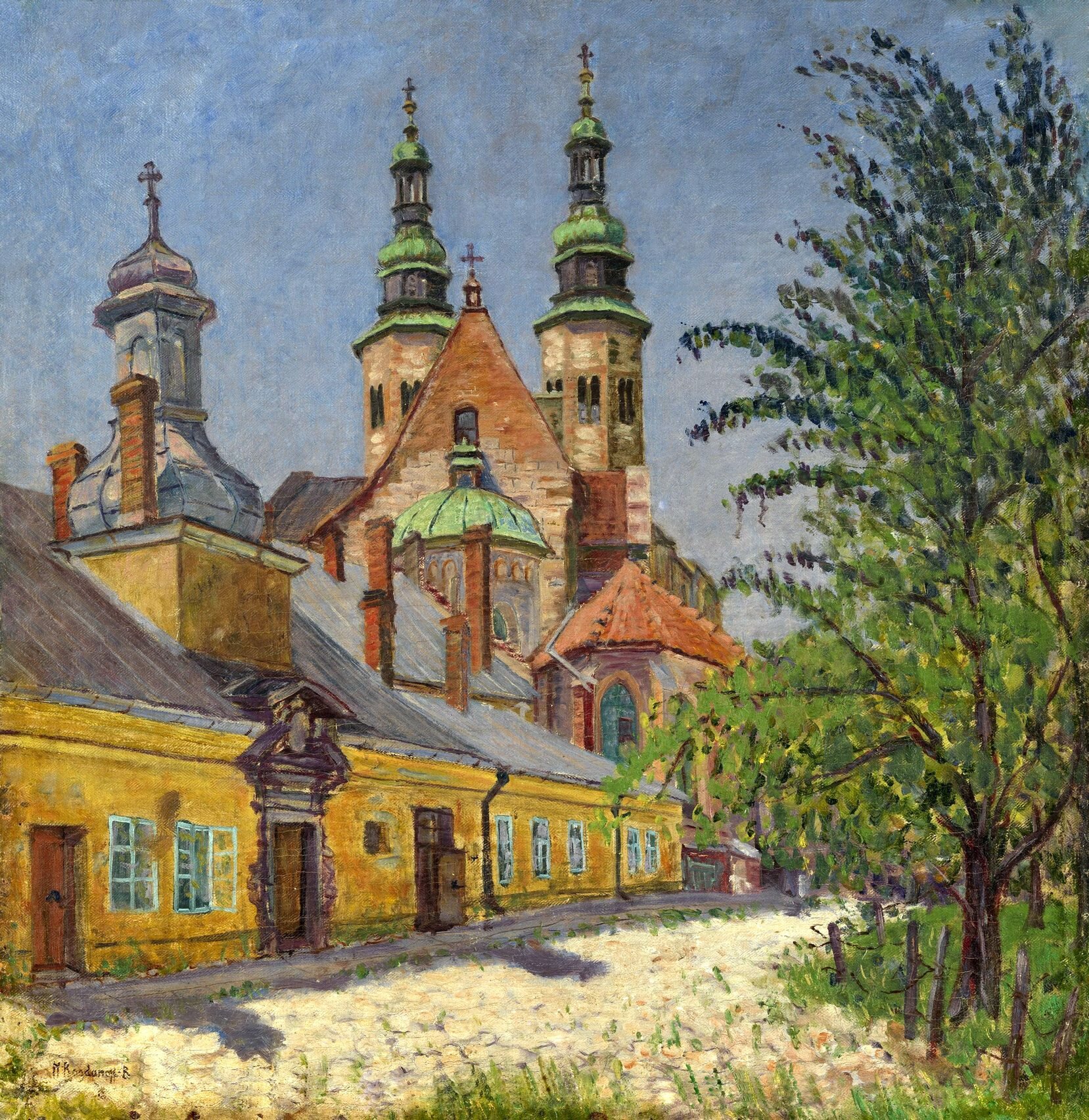 Картина Богданова-Бельского Николая Вид церкви 58х60 см