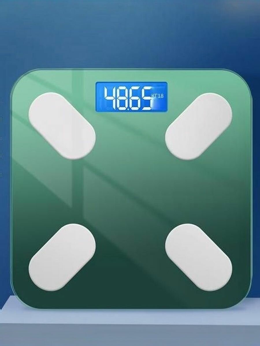 Бытовые электронные портативные весы с функцией измерения жировых отложений для взрослых: Bluetooth-шкала с высокой точностью, батарейное питание, цельная конструкция идеально для контроля здоровья.