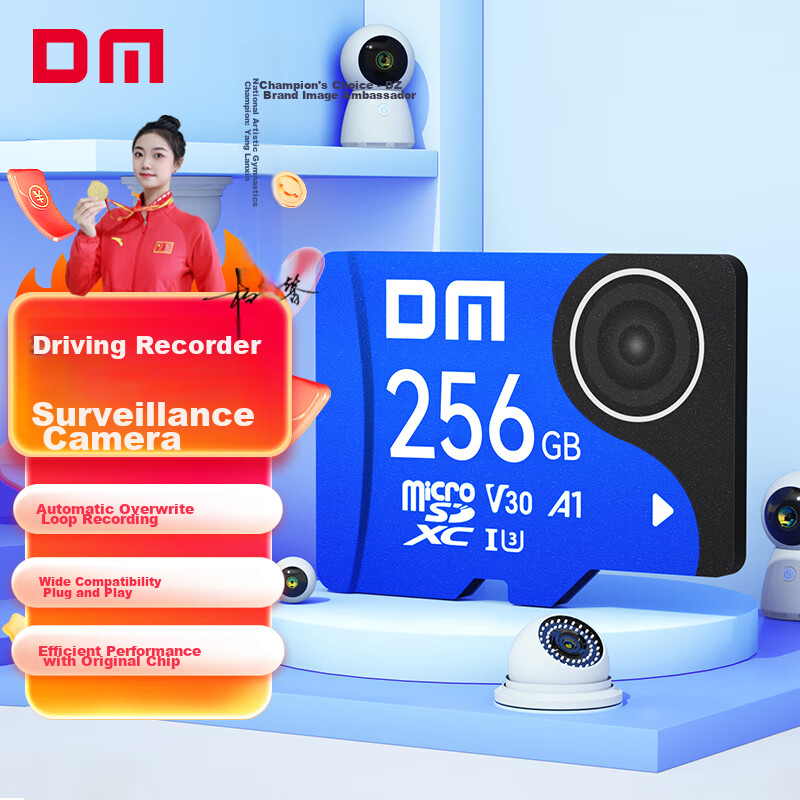 DM Daimai 256 ГБ TF MicroSD карта синяя V30 для автомобильной камеры и видеонаблюдения Версия：256 ГБЁмкость：Синяя карта