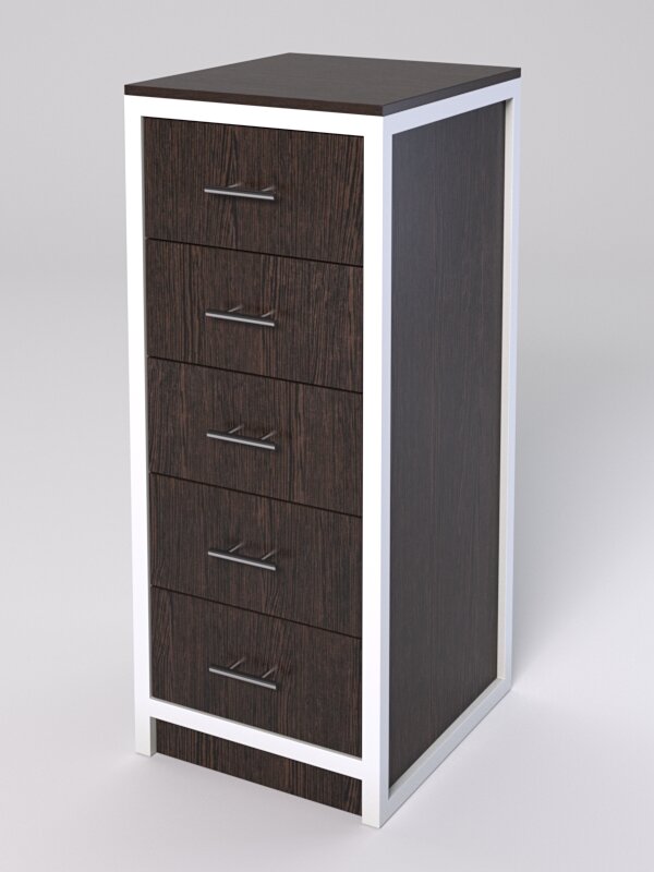 Тумба для офисной техники №1А "стронг" в стиле лофт, Дуб Венге + металлический каркас Белый