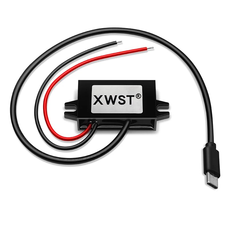 XWST DC DC 12V to 5V Step Down Converter 3A 15W Type-C Mini USB Buck Power Supply Charger для авто, мотоцикла, автобуса, грузовика Single Type C