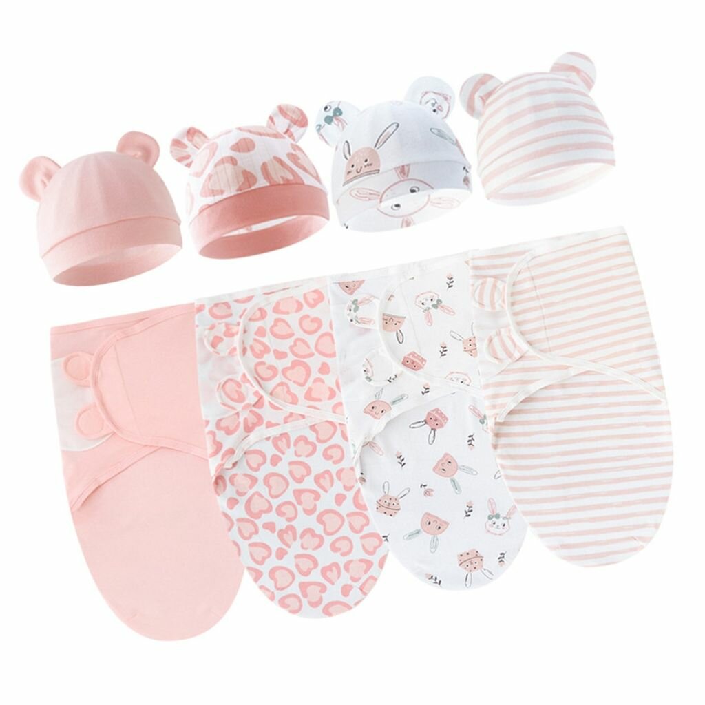 4 комплекта спального мешка, противоударное одеяло с капюшоном, пеленальные спальные мешки для ребенка 0 12 месяцев