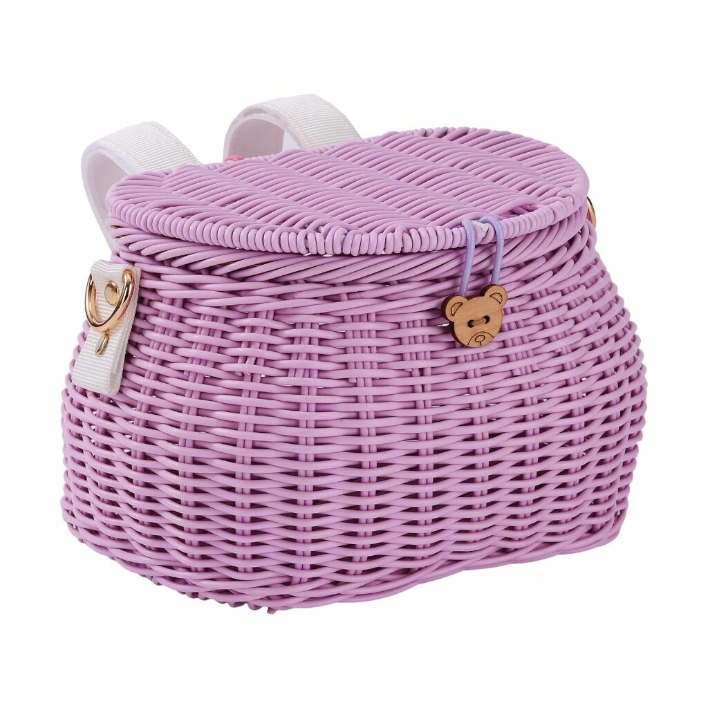 Пластиковая плетеная корзина с крышкой и плечевым ремнем, детская велосипедная передняя часть велосипеда для мальчиков девочек