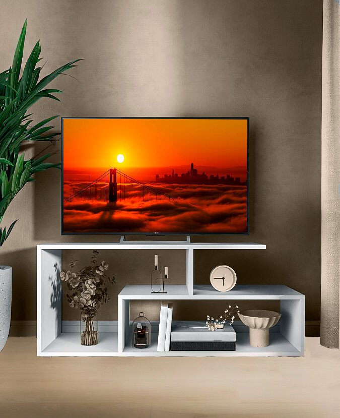 Тумба под телевизор от бренда "Мебель от Прудникова", цвет белый