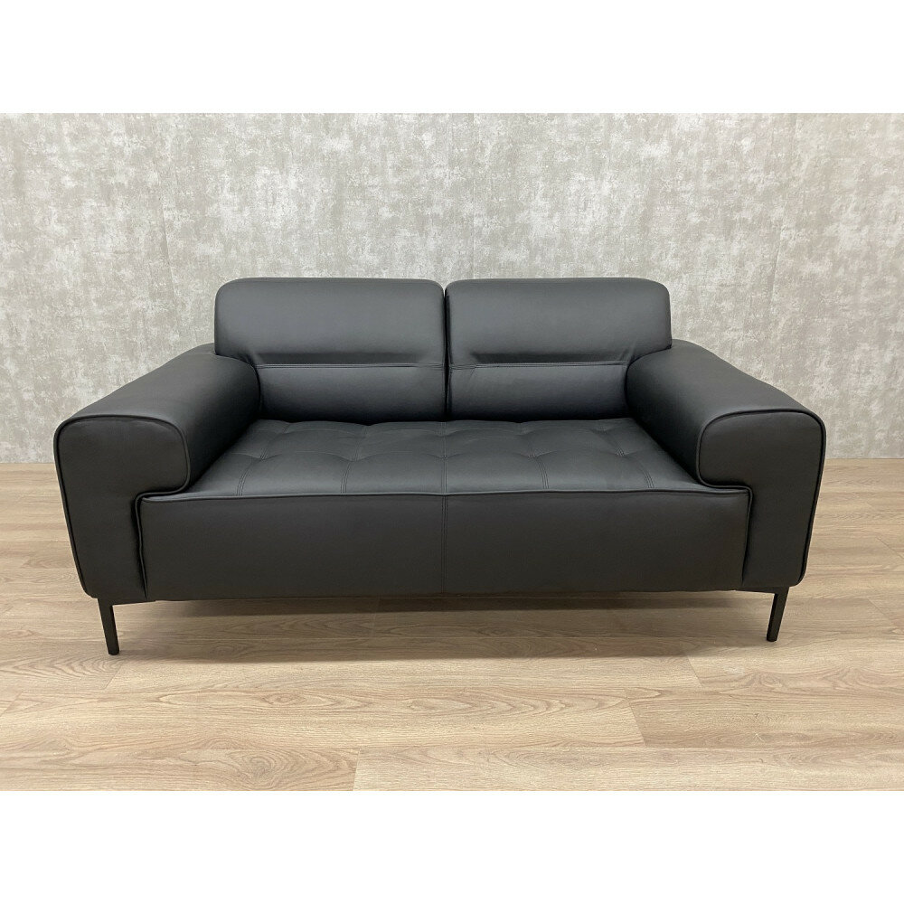 (bai-d2-bl) Диван офисный Байл двойной размер: 170 х 95 см, искусственная кожа цвет черный Ecotex 3001