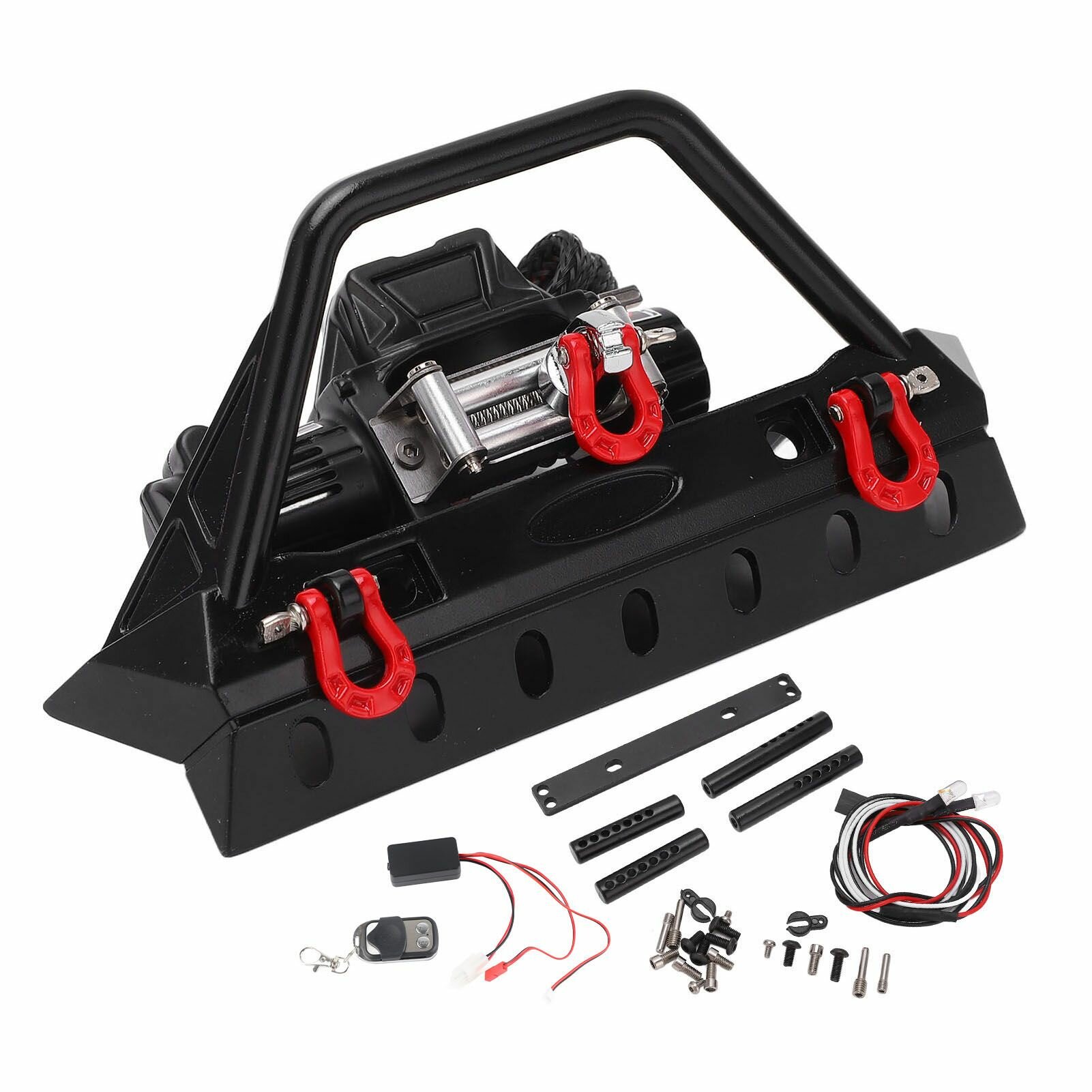 Передний бампер с лебедкой, замена металлического бампера со светодиодной подсветкой, радиоуправляемые автомобильные аксессуары