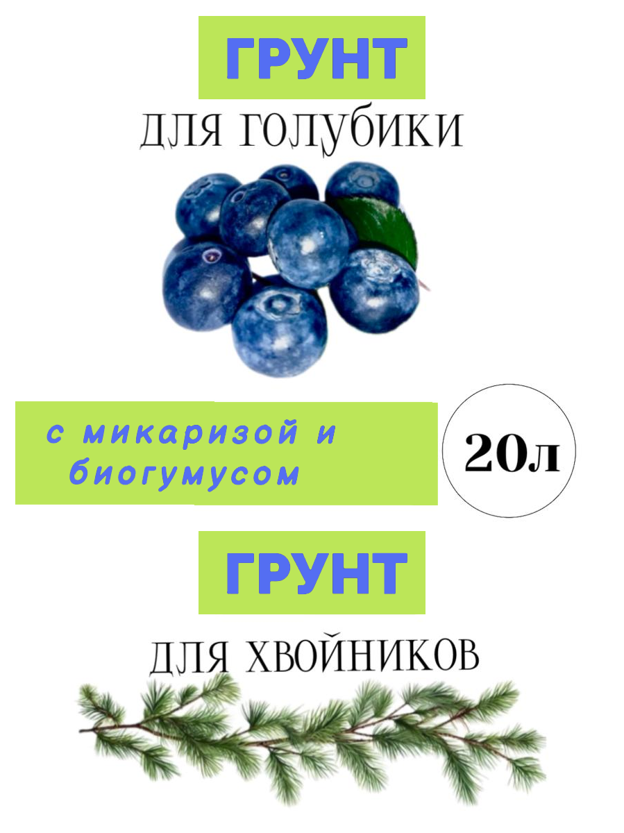 Грунт для голубики и хвойных растений, с верховым торфом и биогумусом