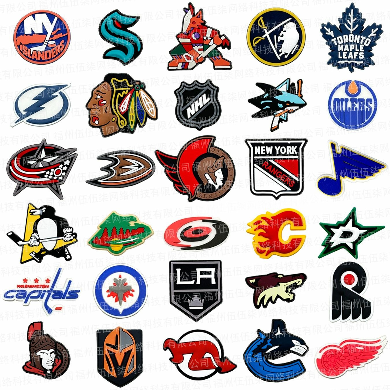 Джибитсы, значки для обуви, хоккейных команд NHL, НХЛ, набор из 30 команд.