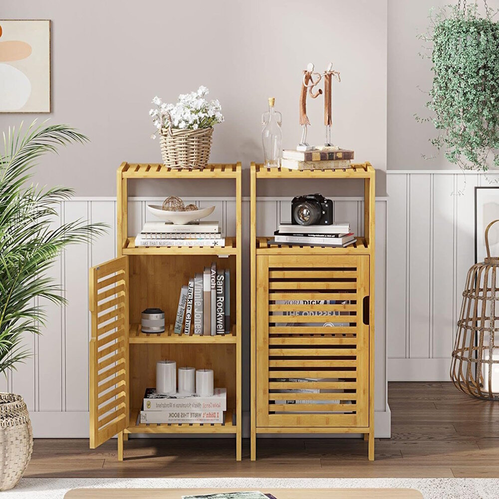 Стеллаж для ванной Bambuchka из бамбука, Этажерка для ванной, размер 33х33х85 см,1 шт