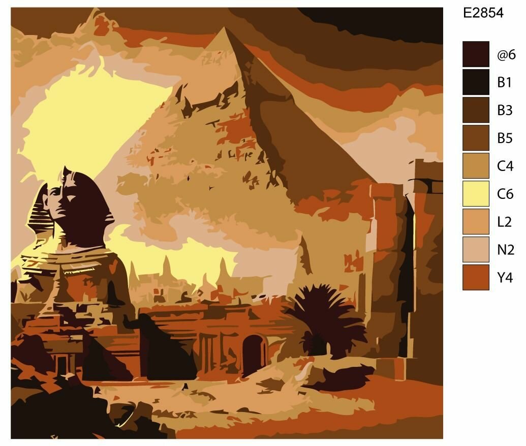 Детская картина по номерам E2854 "Египет. Большой сфинкс" 30x30