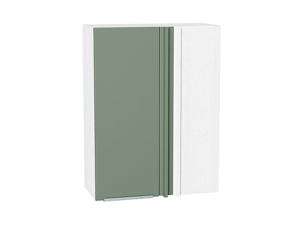 VVT Шкаф верхний прямой угловой Фьюжн Белый, Silky Mint, 920 В*Ш*Г 920*700*345, фасад МДФ Silky Mint, корпус Белый Silky Mint