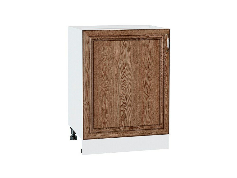 VVT Шкаф нижний с 1-ой дверцей Шале Белый, Brown Dreamline, 600 В*Ш*Г 816*600*480, фасад МДФ Brown Dreamline, корпус Белый Brown Dreamline