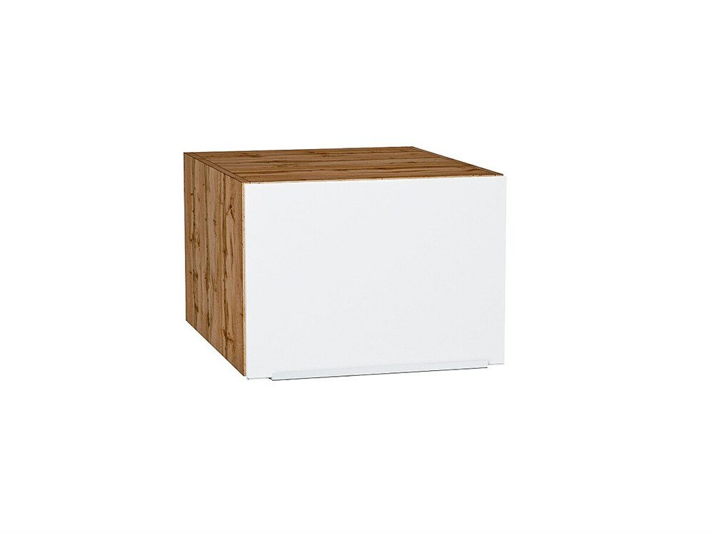 VVT Шкаф верхний горизонтальный глубокий Фьюжн Дуб Вотан, Silky White, 500 В*Ш*Г 358*500*576, фасад МДФ Silky White, корпус Дуб Вотан Silky White