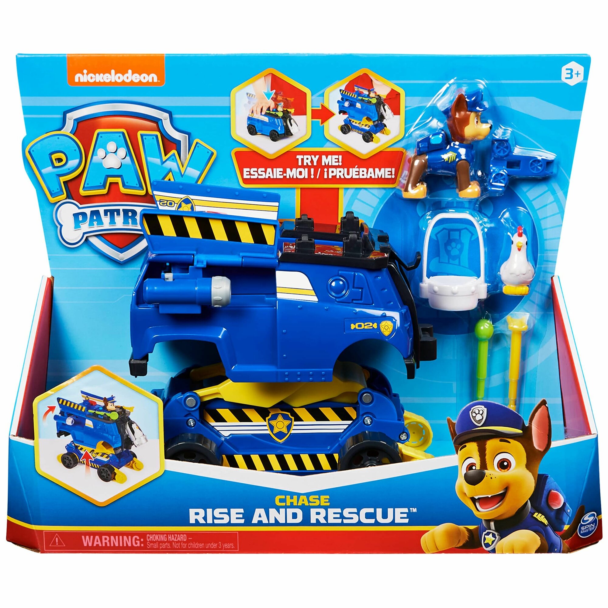 Spin Master Nickelodeon Paw Patrol Chase Rise and Rescue / игрушечный автомобиль-трансформер с фигурками и аксессуарами