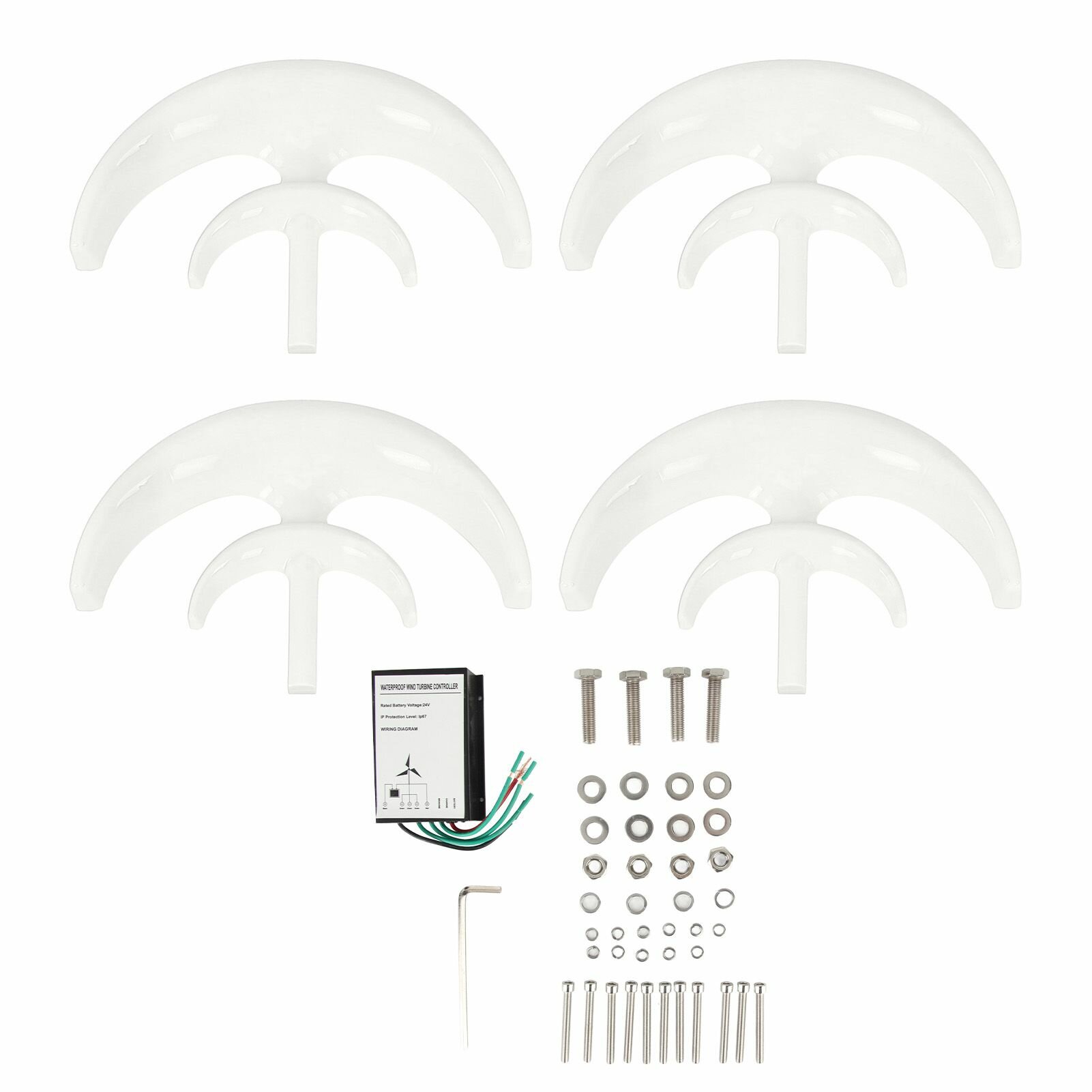 Ветрогенератор вертикальных осей с 4 лопастями, 800 Вт 24В, для дома, корабля и уличного освещения