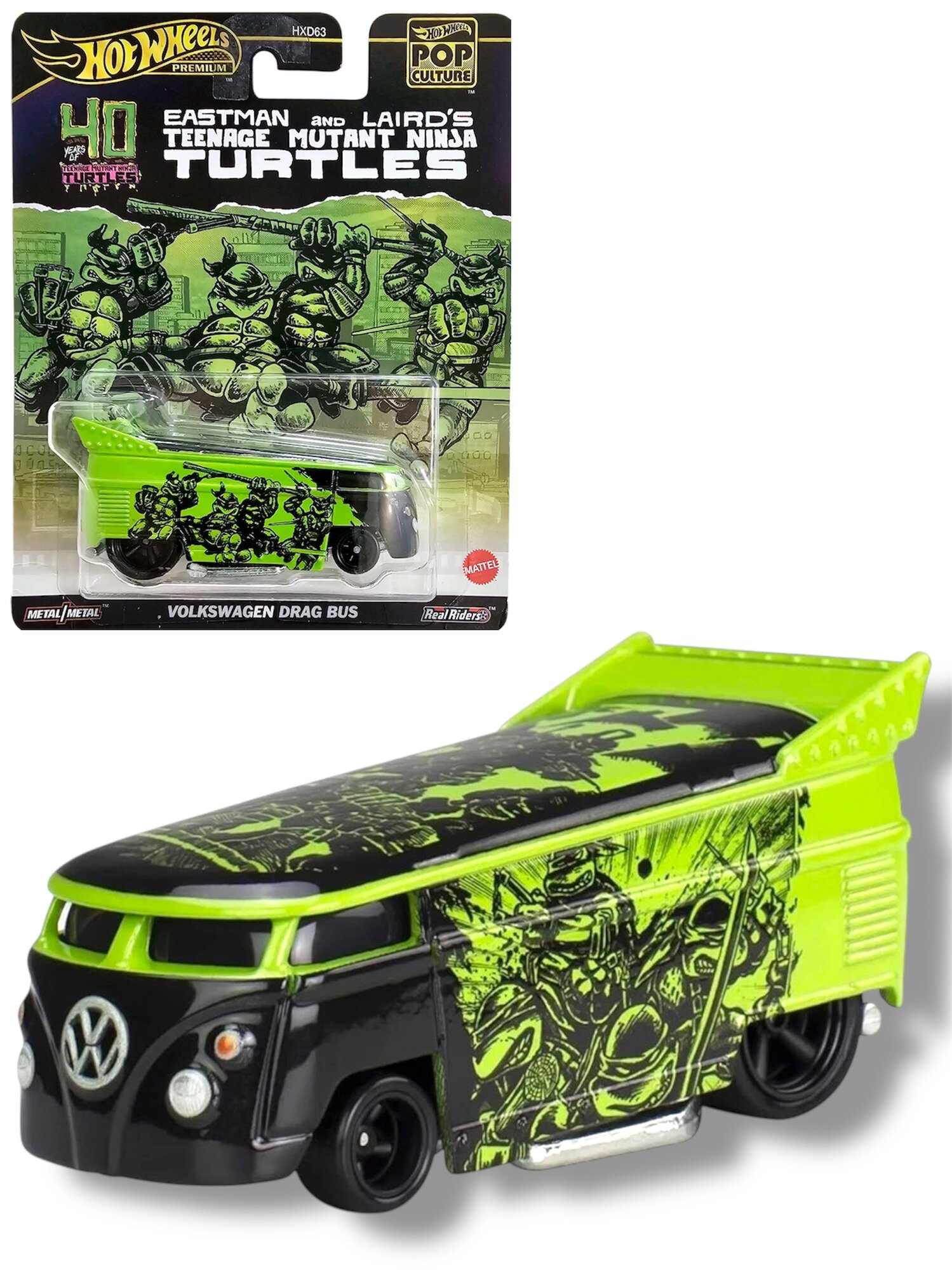 Машинка Hot Wheels Premium, Volkswagen Drag Bus, коллекционная, метал/пластик, 1/64 длина 7 см