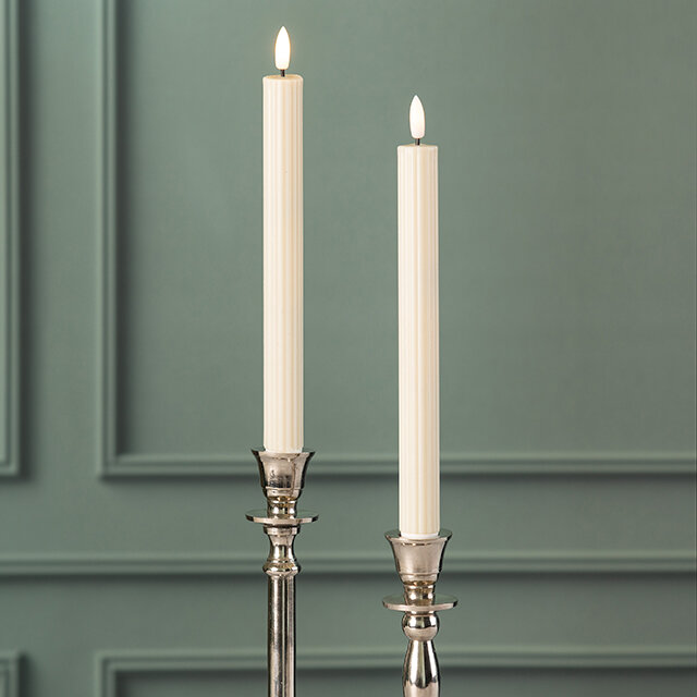 Столовая светодиодная свеча с имитацией пламени Softness 25 см слоновая кость, 2 шт с пультом, таймер, на батарейках, Koopman, AWL100310