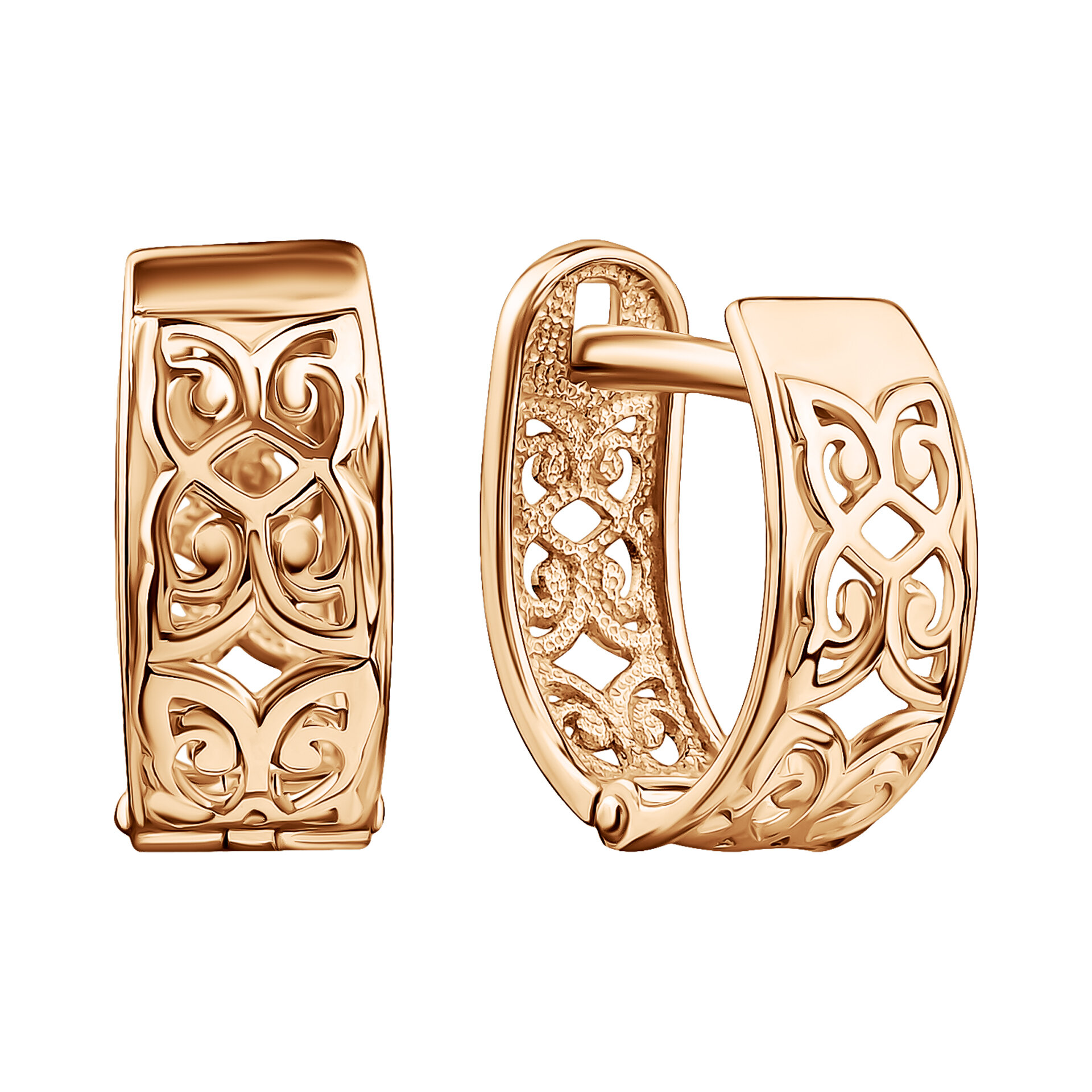 Серьги, красное золото, 585 проба