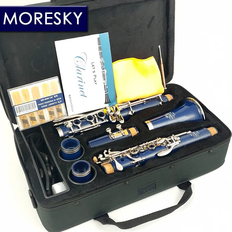 Кларнет Moresky E1 с сумкой для хранения, пластик, 17 клавиш, цвет в ассортименте, E109