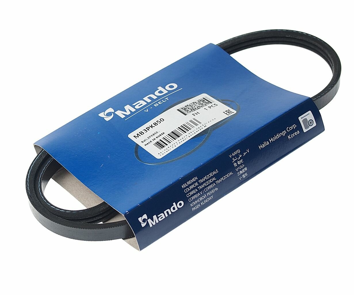 Ремень приводной поликлиновой 3PK850 для Ниссан Блюберд арт MB3PK850 MANDO