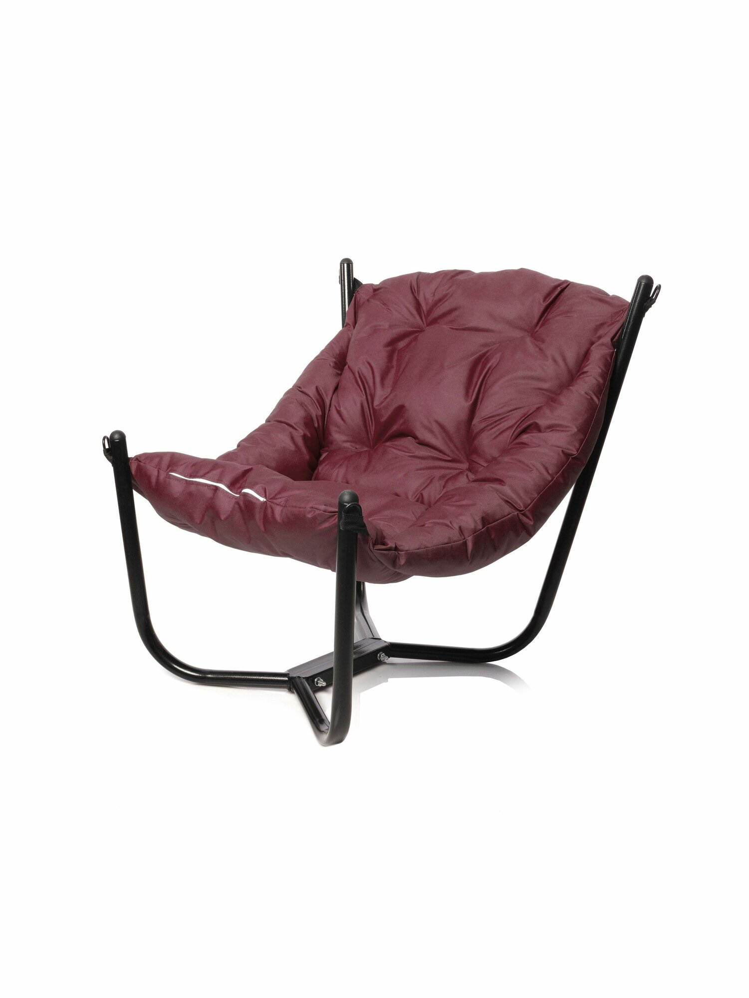 Мягкое кресло ЧИЛ, черное основание, бордовая подушка
