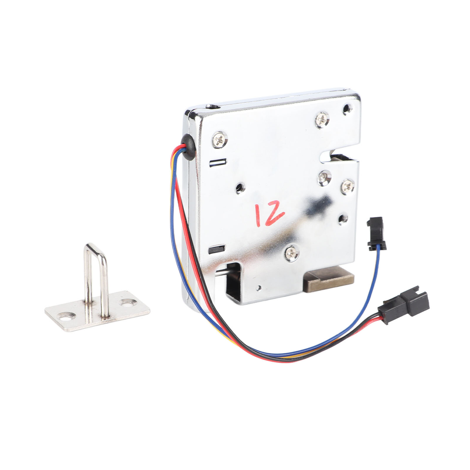 Электрический замок-защелка, электромагнитный замок для дверцы шкафа, ящика, пружинный замок с электромагнитным приводом, 12 В, с датчиком-выключателем.