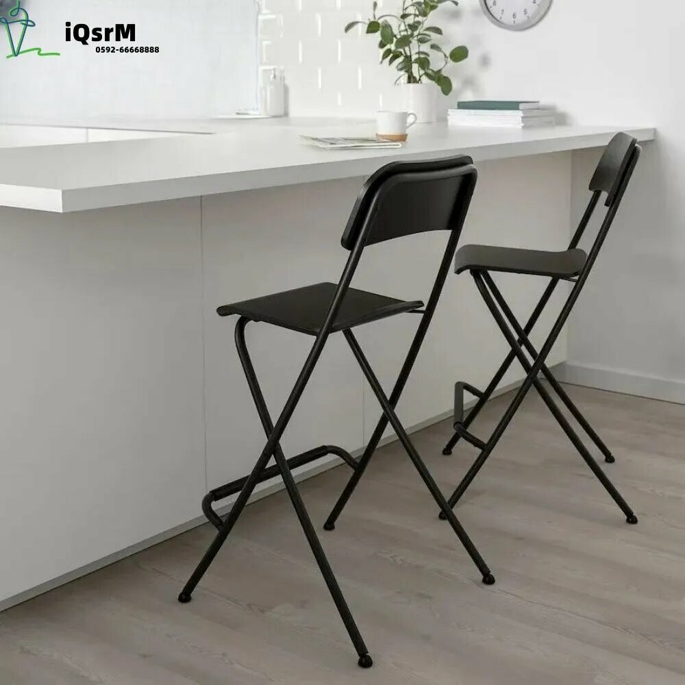 Барный стул IKEA FRANKLIN, складной, черный, металл, без подлокотников