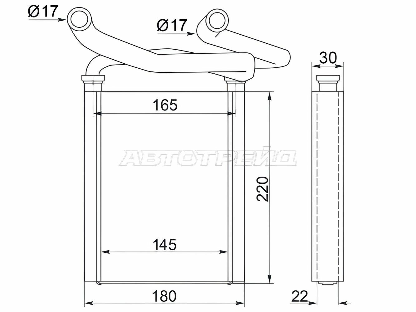 Радиатор отопителя салона для Тойота Калдина, Королла, Матрикс арт STTY47395A0 SAT