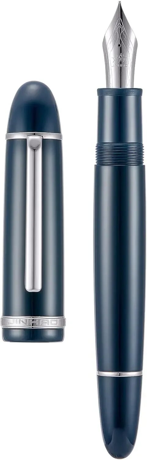 Jinhao X159 набор перьевых ручек из смолы Темно-синий, ЭФ, Dark Blue SilverClip