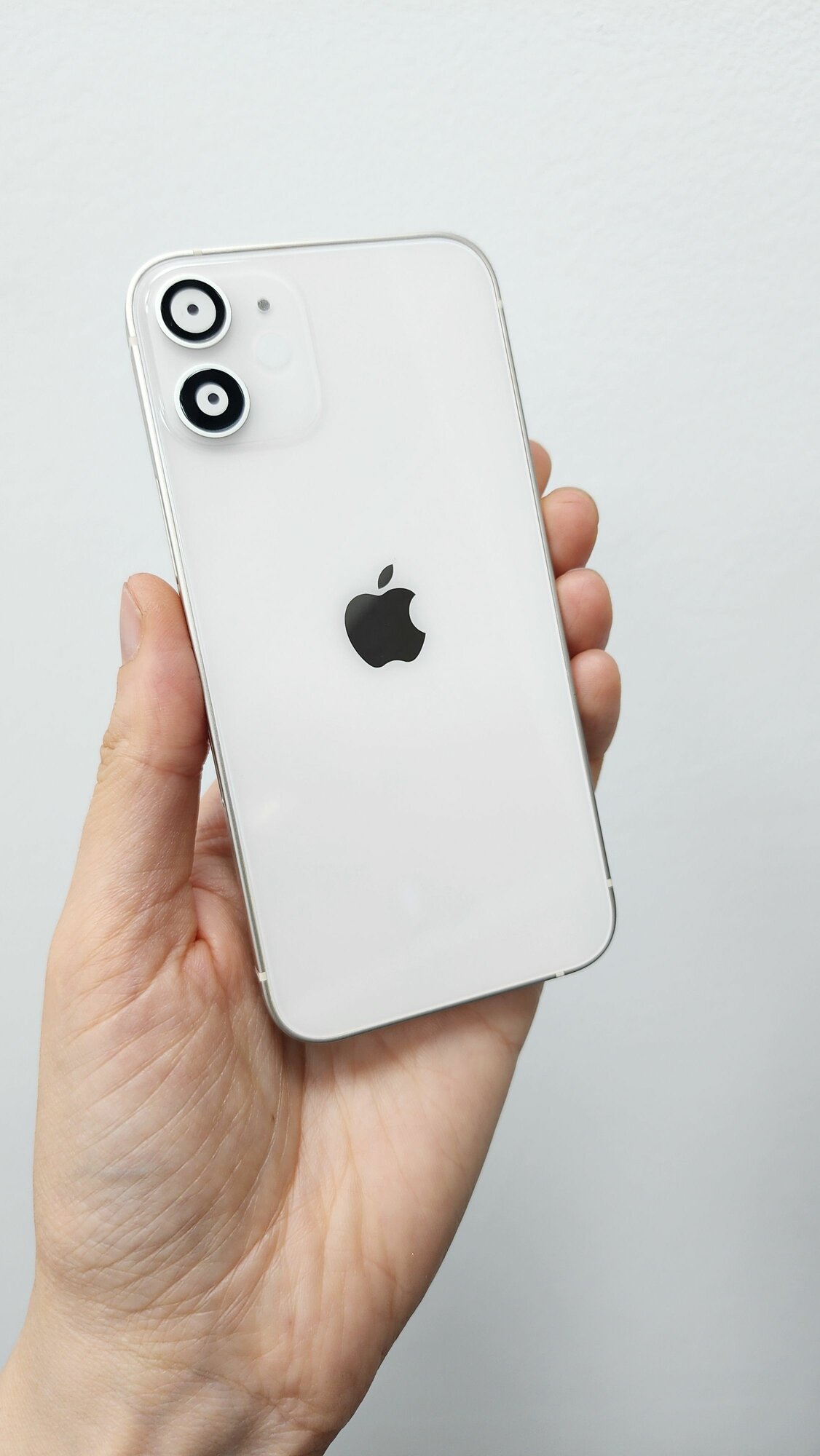 Корпус iPhone 12 Mini , белый , Премиум, стекло + металл