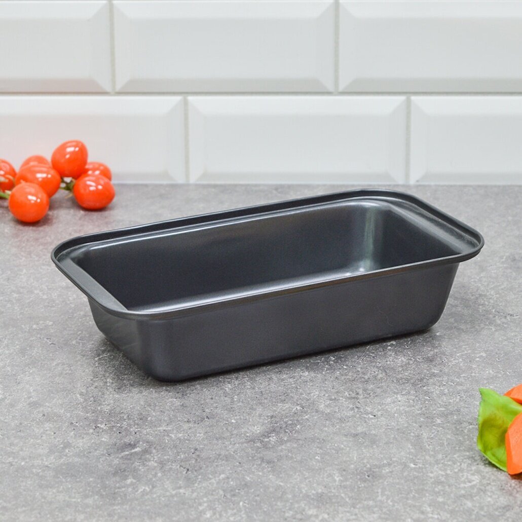 Форма для выпечки хлеба 27,5х14,5х6см, металлическая, черная, устойчивость