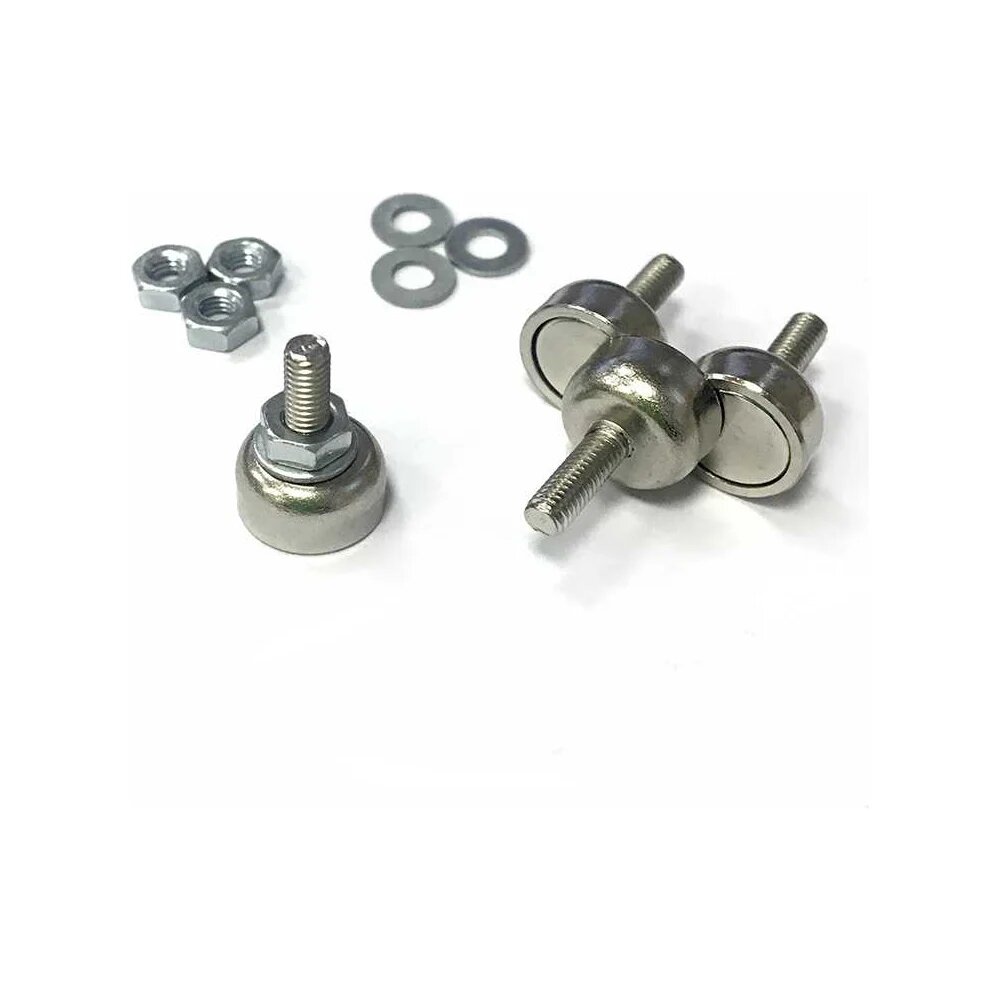 Проф-Магнит Магнитное крепление под гайку С10, в комплекте с шайбой и гайкой М3, сцепление 2 кг - 4 шт.  PMYP-C-10