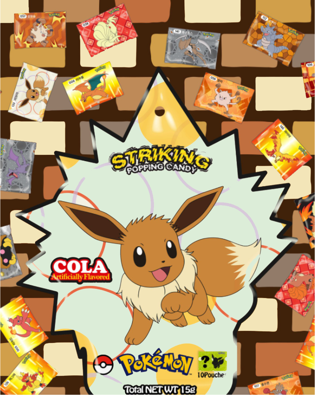 Взрывная карамель Pokemon ICD со вкусом колы 15 г, Китай